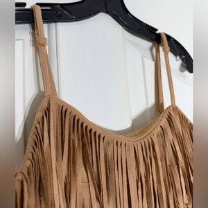 Trixxi | Dresses | Nwt Faux Suede Fringe Layered Flapper Style Short ...